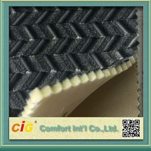 Emboss Foamed Polyester custom auto upholstery fabric , automotive seat ...